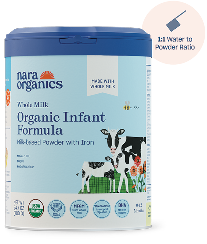 Organic Whole Milk Infant Formula – Full size cans – Nara Organics