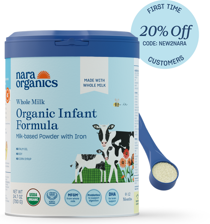 Organic Whole Milk Infant Formula – Full size cans – Nara Organics